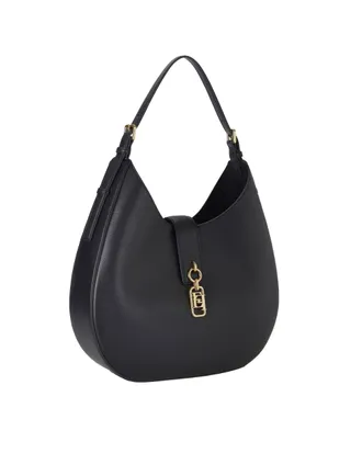 Elisabetta Franchi Womens Round Hobo Bag Black Polyester Shoulder