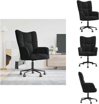 vidaXL Relaxsessel Schwarz Samt - Samtsessel - Sessel Schwarz - Wohnzimmersessel - Drehstuhl - Armlehnst&uuml;hle