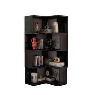 Generic 2-7-stufiges Eck-B&uuml;cherregal, B&uuml;cherregal aus Holz, kreativ gebogenes B&uuml;cherregal, zur Aufbewahrung von B&uuml;chern und Dekorationsgegenst&auml;nden, geeignet 