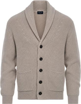 Drumohr D5M419Pnl Schalkragen Cardigan - - Knitwear - Herren - Beige - XL