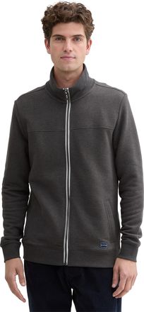 Tom Tailor Herren Sweatjacke mit Stehkragen, 11086 - Dark Grey Melange, XXL