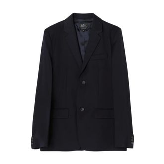 A.P.C. A.p.c., Homme, Costumes, Bleu, Taille: S Blazer &agrave; revers crant&eacute;