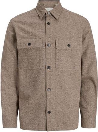 Jack & Jones Jprrayle Melange Solid L/S Sn Overshirt, Taupe, XL Hommes