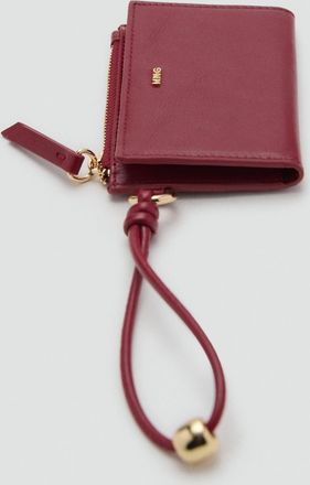 Mango Geldbörse in Lederoptik mit Reißverschluss bordeaux - Damen - Einheitsgröße - MANGO