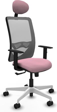 Piqueras y Crespo Rosa Zulema Schreibtischstuhl mit 1D-Armen, h&ouml;henverstellbarer Lendenwirbelst&uuml;tze und festem Kopfteil, ausgestattet mit 3 Positionen und Schneidschaum