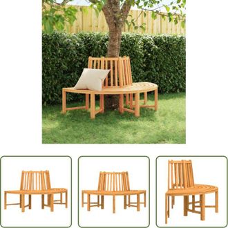 vidaXL Teakholz - Baumbank Halbrund &Oslash;160 cm Massivholz Teak
