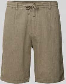 Lindbergh Regular Fit Bermudas aus Baumwoll-Leinen-Mix