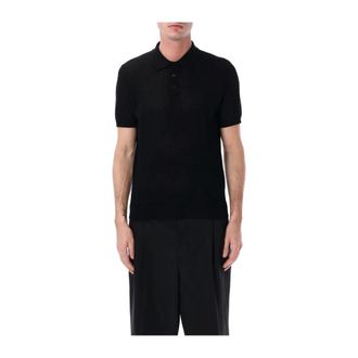 Roberto Collina Texturiertes Strick-Poloshirt - - Tops - Herren - Schwarzk - M