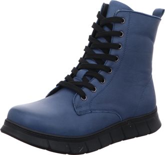 Gemini Damen Stiefelette sportlicher Plateau Schn&uuml;rboot aus Leder 343859-02, Gr&ouml;&szlig;e:40 EU, Farbe:Blau