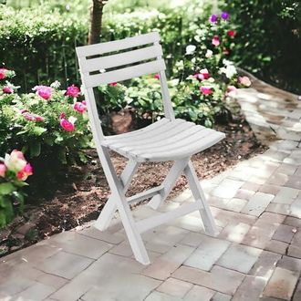 Dmora Outdoor-Stuhl Terni, klappbarer Gartensitz, Stuhl f&uuml;r Esstisch, Au&szlig;ensessel, 100 % Made in Italy, 44 x 41 x 78 cm, Wei&szlig;