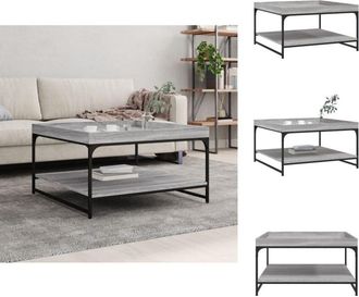 vidaXL Couchtisch Grau Sonoma 80x80x45 cm Holzwerkstoff und Eisen - Couchtisch - Wohnzimmerstil - Grau Sonoma - Holzwerkstoff - Eisen