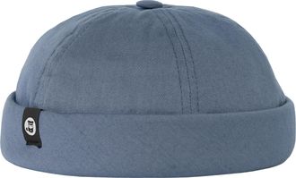 Hanseheld Docker Cap Baumwolle Blau Grau Kurz Flach Fischerm&uuml;tze | Seemannsm&uuml;tze | Dockerm&uuml;tze | Unisize | Klettverschluss | Sommer | Docker Hut