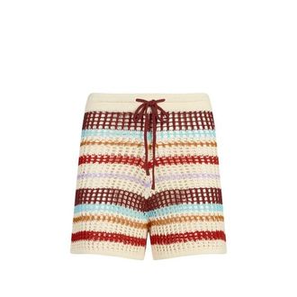 Topshop Short en maille crochet &agrave; rayures en coton