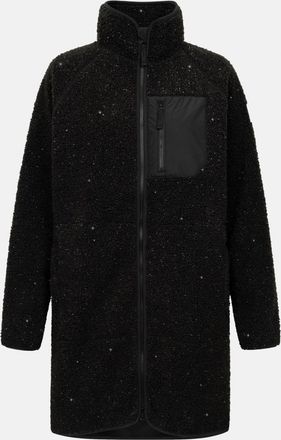 Derbe Derbe Damen Fleecejacke Kuschelby Long Schwarz Teddy Glitzer
