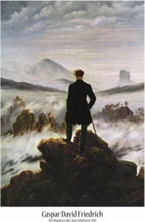 1art1 Caspar David Friedrich Poster Der Wanderer Im Nebelmeer, 1818 Plakat | Bild 91x61 cm