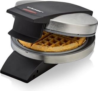 Cloer 1699 Waffeleisen f&uuml;r amerikanische Waffeln, runde Waffel, 930 W, Waffelgr&ouml;&szlig;e 15,5 cm, fest eingestellter Br&auml;unungsgrad, optische Fertigmeldung, Antiha