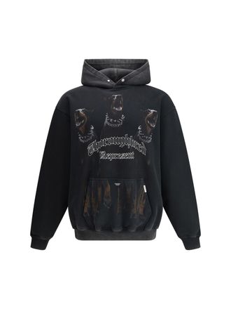 Represent Mens Hoodie Thoroughbred Vintage Black Cotton Sweatshirts Sweater