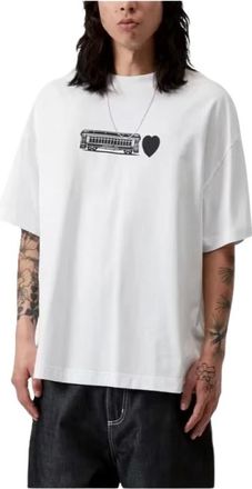 Carhartt Work in Progress Homme, Tops, Blanc, Taille: S S/S Deconstructed Label T-Shirt