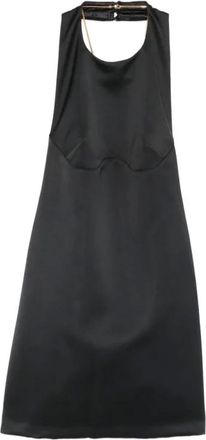 Elisabetta Franchi Femme, Robes, Noir, Taille: 42 FR Mini-robe en satin duchesse avec collier