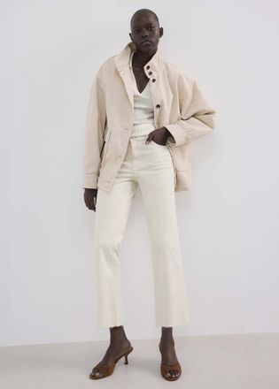 Mango Jean flare taille mi-haute &eacute;cru - Femme - 32 - MANGO