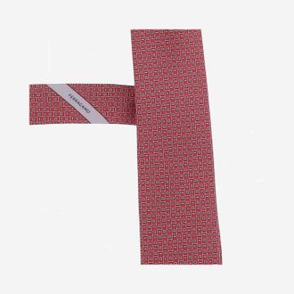 Ferragamo Mens Silk Tie Red Ties & Bow