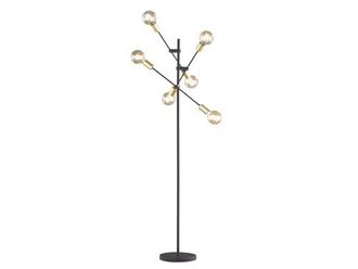 Trio LIGHTING FOR YOU Leuchten 406700632 Cross Lampe sur Pied, Métal, E27, 1 W, Noir Mat, 54.5 x 54.5 x 165 cm