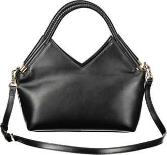 Twinset Geometrische Lederhandtasche mit geflochtenem Henkel - - Bags - Damen - Schwarzk - ONE SIZE