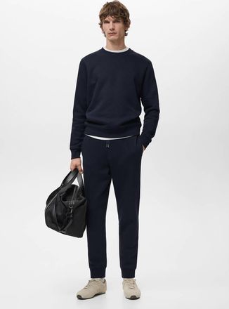 Mango Sweat en coton int&eacute;rieur soft-touch bleu marine - Homme - XXL - MANGO MAN