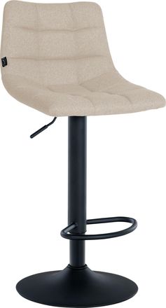 Clp Barhocker Jerry Stoff I H&ouml;henverstellbarer Barstuhl I 360&deg; Drehstuhl Mit R&uuml;ckenlehne F&uuml;r K&uuml;che Und Lounge, Farbe:Creme, Gestell Farbe:schwarz