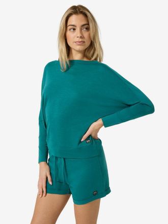 super.natural Langarmshirt f&uuml;r Damen aus Merino W KULA TOP mit leichten Fledermaus&auml;rmeln