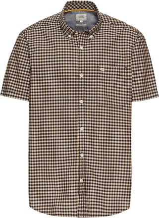 Camel Active Herren Kariertes Kurzarmhemd aus Baumwolle Dunkelblau, menswear-3XL