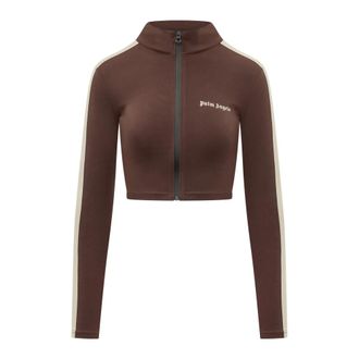 Palm Angels Logo Trainingsjacke - - Sweatshirts & Hoodies - Damen - Braun - S