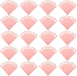 TOPBATHY 20 St&uuml;ck Hochzeit Konfetti T&uuml;ten aus Papier mit Schmetterlingsspitze Rosa Bl&uuml;tenhalter T&uuml;ten f&uuml;r Blumenstr&auml;u&szlig;e und Tischdekoration Leicht zu Werfen f&uuml;