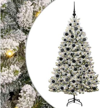 vidaXL K&uuml;nstlicher Weihnachtsbaum Gr&uuml;n und Wei&szlig; 180 cm PVC und Metall vidaXL