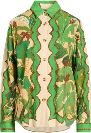 Farm Rio TROPICAL ISLA BEIGE SHIRT