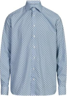 Eton Chemise droite col classique en coton imprim&eacute;