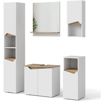Vicco Badm&ouml;bel-Set Marelle, Wei&szlig;, 5 Teile