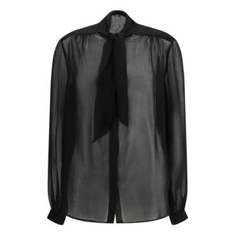 Lardini Blouse Creponne - Femme - Blouses et Chemises - Noir - Taille: 38 FR