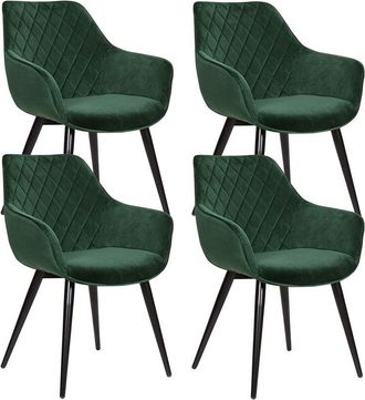 Woltu Woltu - Lot de 4 Chaises de Salon Chaises de Salle à Manger, matière en Velours et métal, Vert
