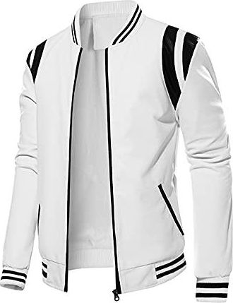Generic Veste de moto en polaire légère et coupe-vent pour homme - Style décontracté - Fermeture éclair intégrale - Avec poches - Veste de motard en similicui