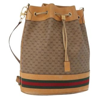 Gucci Pre-owned Vintage Kleine GG Bucket Bag - - Pre-owned - Damen - Beige - ONE SIZE
