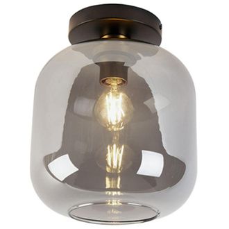 QAZQA Qazqa - zuzanna - Plafonnier - 1 lumi&egrave;re - &oslash; 25 cm - Noir et Or - Design - &eacute;clairage int&eacute;rieur - Salon i Chambre i Cuisine i Salle &agrave; manger