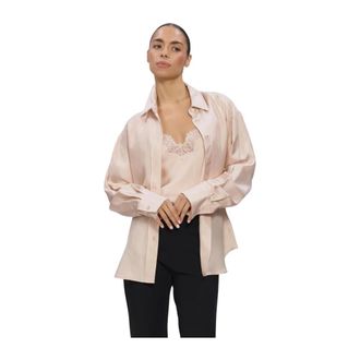 R&oacute;he Seidenhemd mit Form - - Blouses & Shirts - Damen - Rosa - L