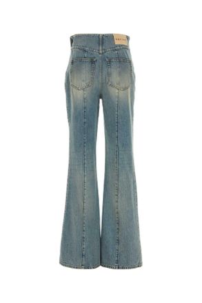 Alexander McQueen Womens Light-Wash Denim Jeans Blue Cotton