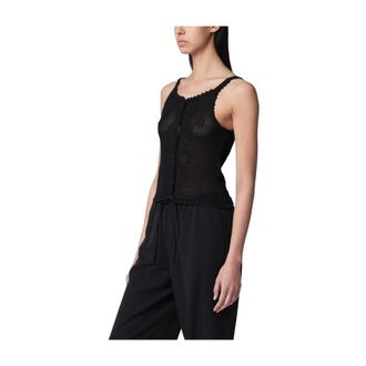 Dunst Femme, Tops, Noir, Taille: 38 FR Crochet Bustier Knit Top