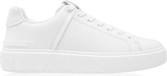 Balmain Femme, Chaussures, Blanc, Taille: 37 EU B Court Logo Low Top Baskets