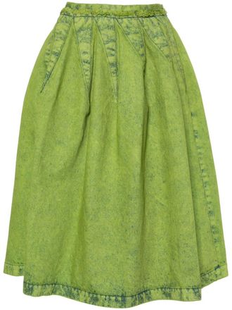 Marni Jeansrock mit Falten - Gr&uuml;n