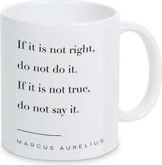 artboxONE Tasse Marcus Aurelius Zitat von Cristina Castro Moral - Kaffeetasse Typografie