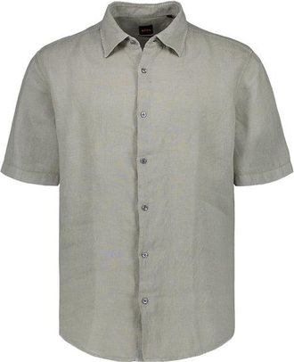 Boss Orange by Hugo Boss BOSS Orange Herren Kurzarmhemd gr&uuml;n Leinen