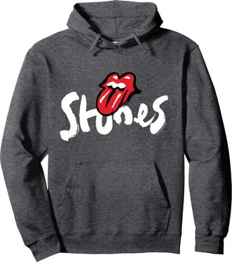THE ROLLING STONES Offizielles The Rolling Stones Brush Art Dunkelgrau Design Pullover Hoodie
